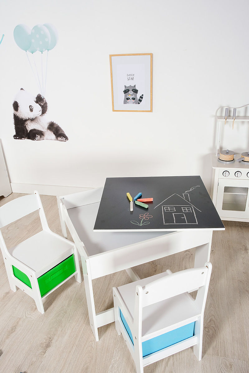 Ourbaby dětský stůl s židlemi s modrým a zeleným boxem - Stolečky a ...