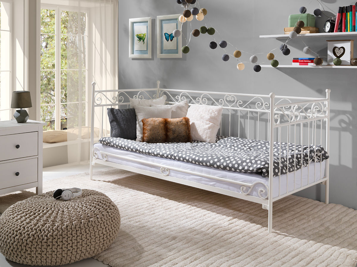 Kovová postel model 2 S bílá - Kovové - babynabytek.cz