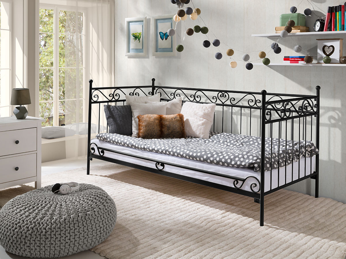 Dětská kovová postel model 2 S černá - Kovové - babynabytek.cz