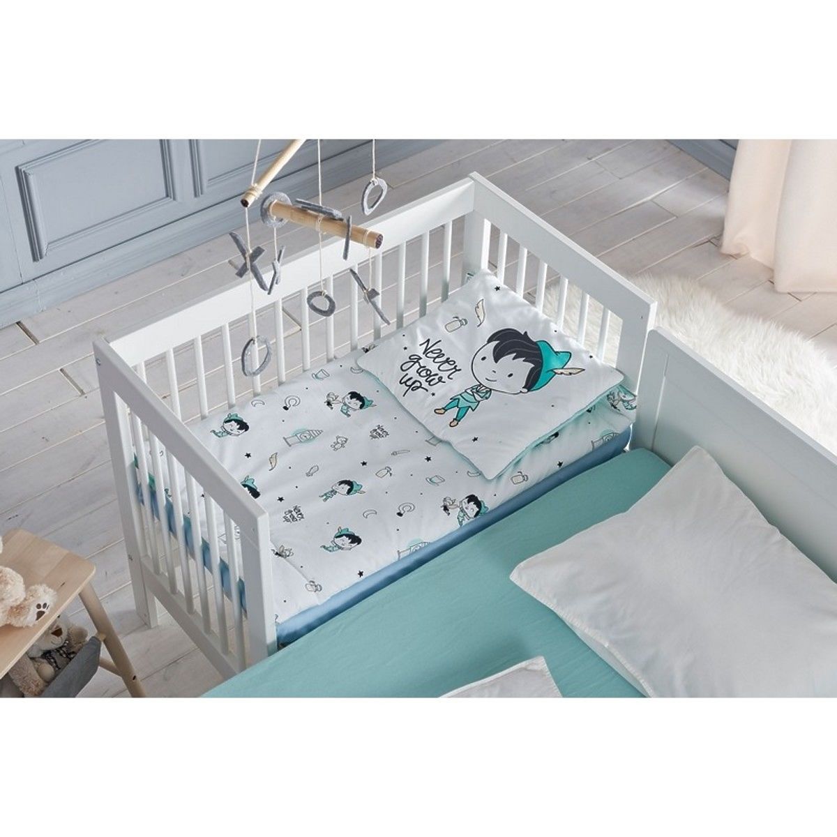 Dětská postýlka k posteli rodičů Basic - Dřevěné postýlky - babynabytek.cz