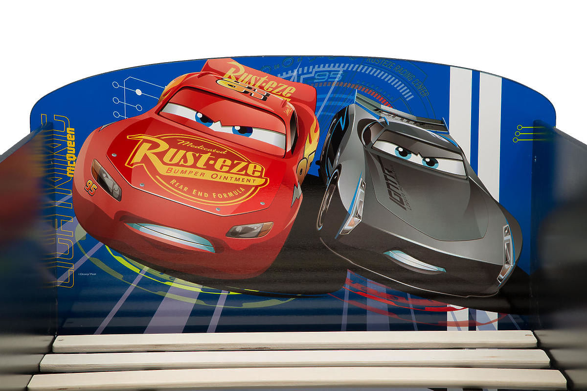 Dětská dřevěná postel Cars 2 - Se zábranou - babynabytek.cz