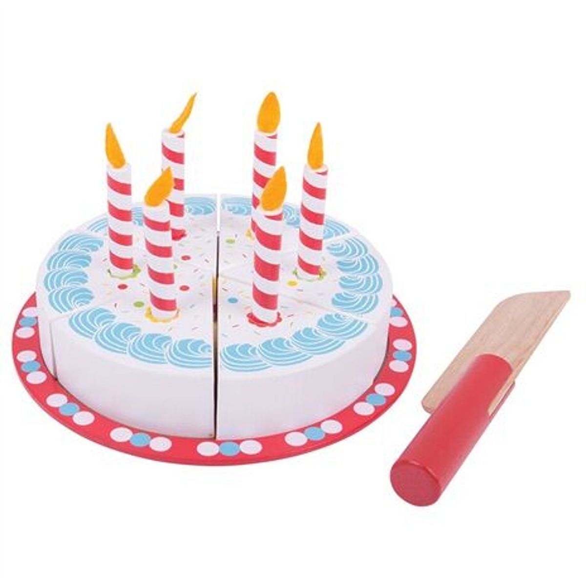 Bigjigs Toys Krájecí narozeninový dort - Jídlo do kuchyňky - babynabytek.cz