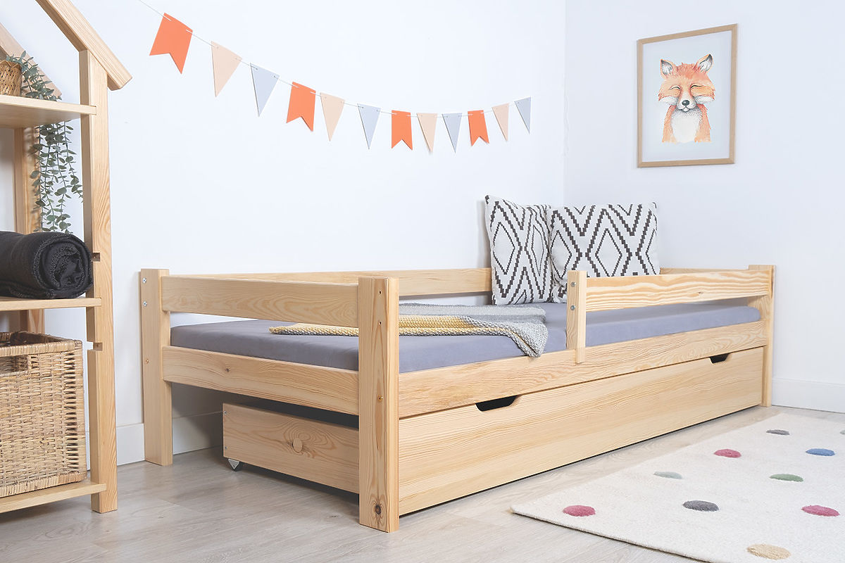 Dětská postel Paul - přírodní - Se zábranou - babynabytek.cz