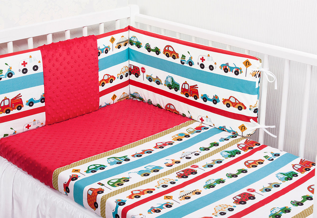 Dětské povlečení Autíčka 120x90 cm - červené - Bavlněné povlečení ...