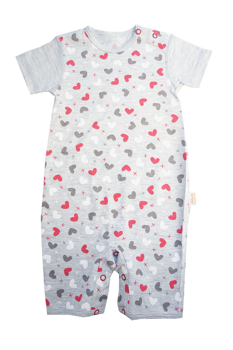 Letní dupačky s krátkým rukávem srdíčka červené - Dupačky a polodupačky ...