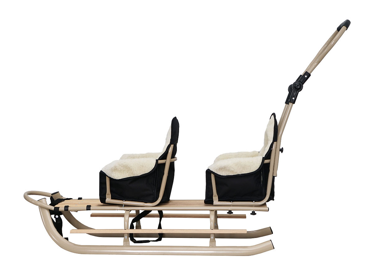 Sáňky pro dvojčata Duo - černá barva sedátka - Sáňky a boby ...